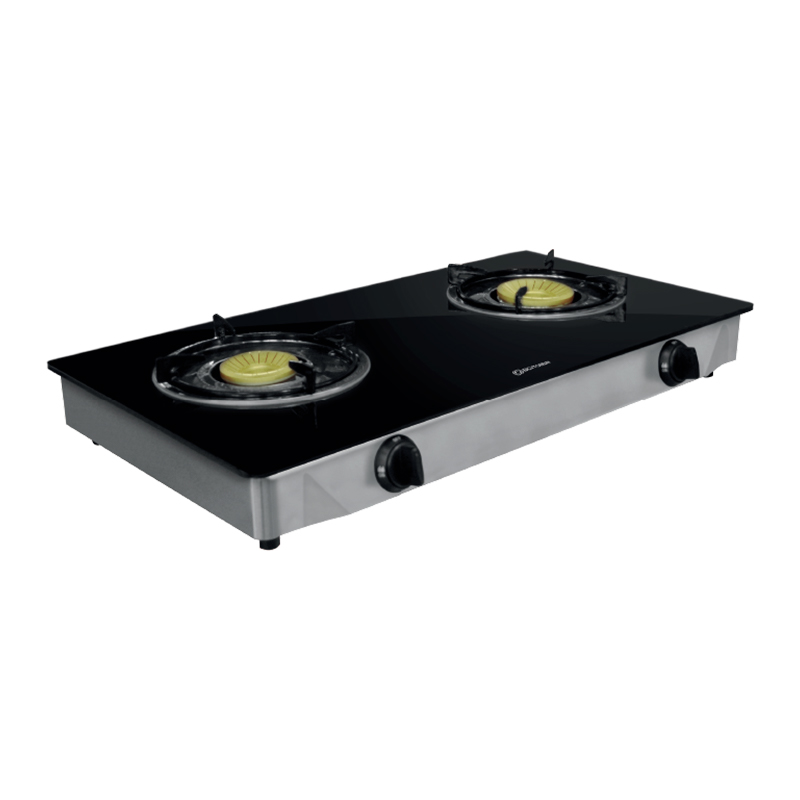 BOSTON BAY GAS STOVE G201NR BLACK STAINLESS STEEL TEMPERED GLASS
