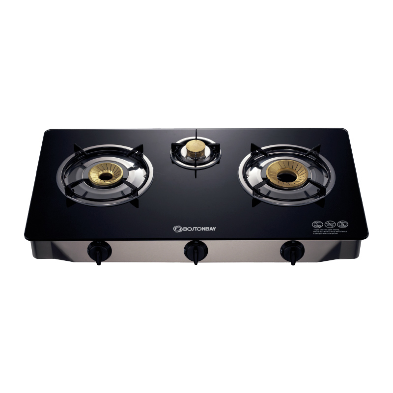 NFS-GAS STOVE BOSTON BAY CH G302NR 3 BURNER TEMPERED GL