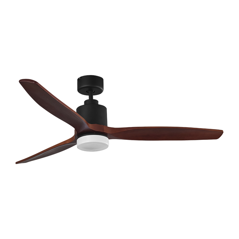 BOSTON BAY CEILING FAN SANTA ANA MATTE BLACK STEEL/WOOD/GLASS 40W/20W/