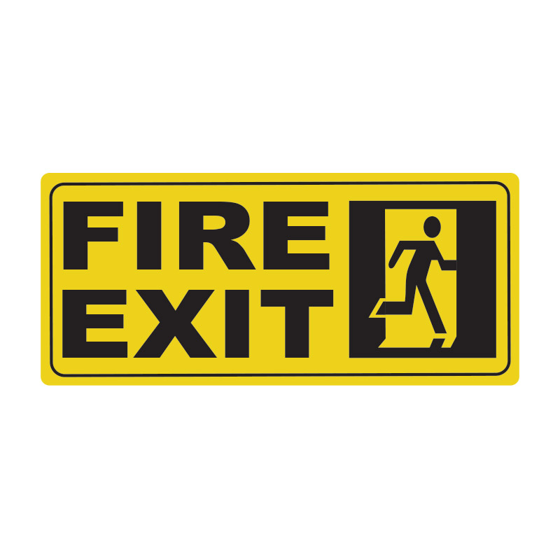 MMC SAFETY SIGNAGE YS-703 YELLOW VINYL/PVC/ALLOY FIRE EXIT