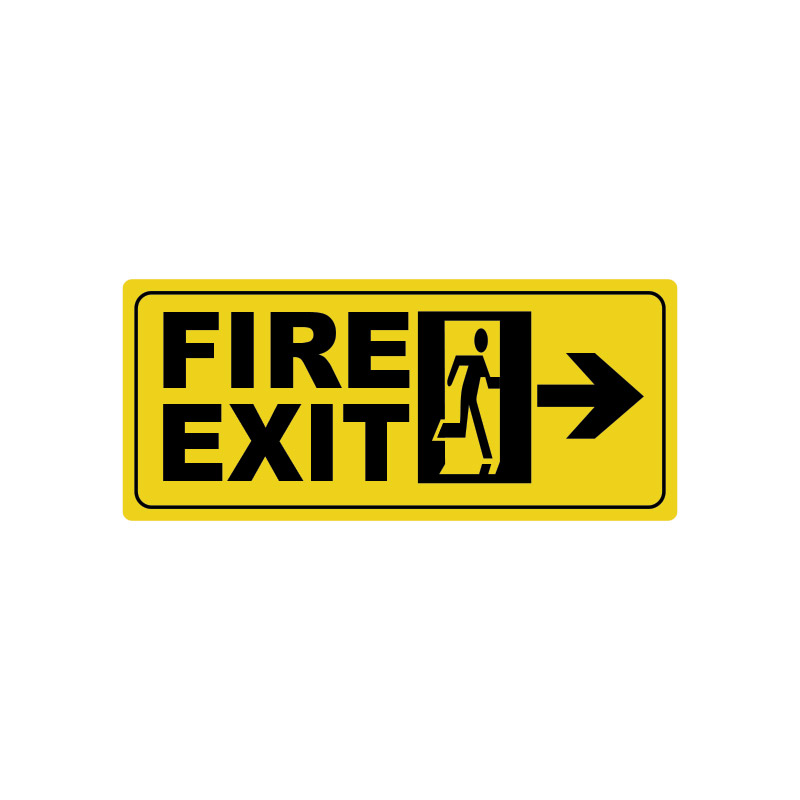 MMC SAFETY SIGNAGE YS-703 YELLOW VINYL/PVC/ALLOY FIRE EXIT RIGHT ARROW