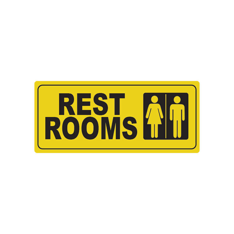 MMC SAFETY SIGNAGE YS-738 YELLOW VINYL/PVC/ALLOY REST ROOMS
